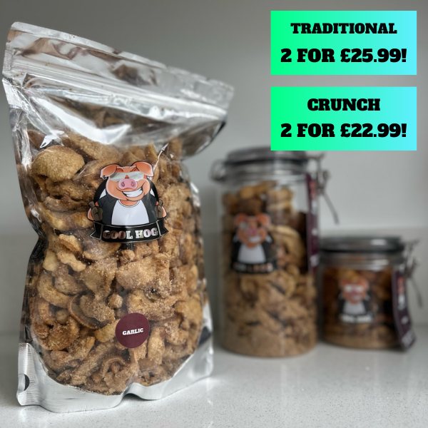 Garlic Flavour Pork Scratching Resealable Bag – Cool Hog Snacks