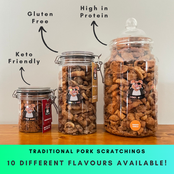 Garlic Flavour Pork Scratching Jar – Cool Hog Snacks